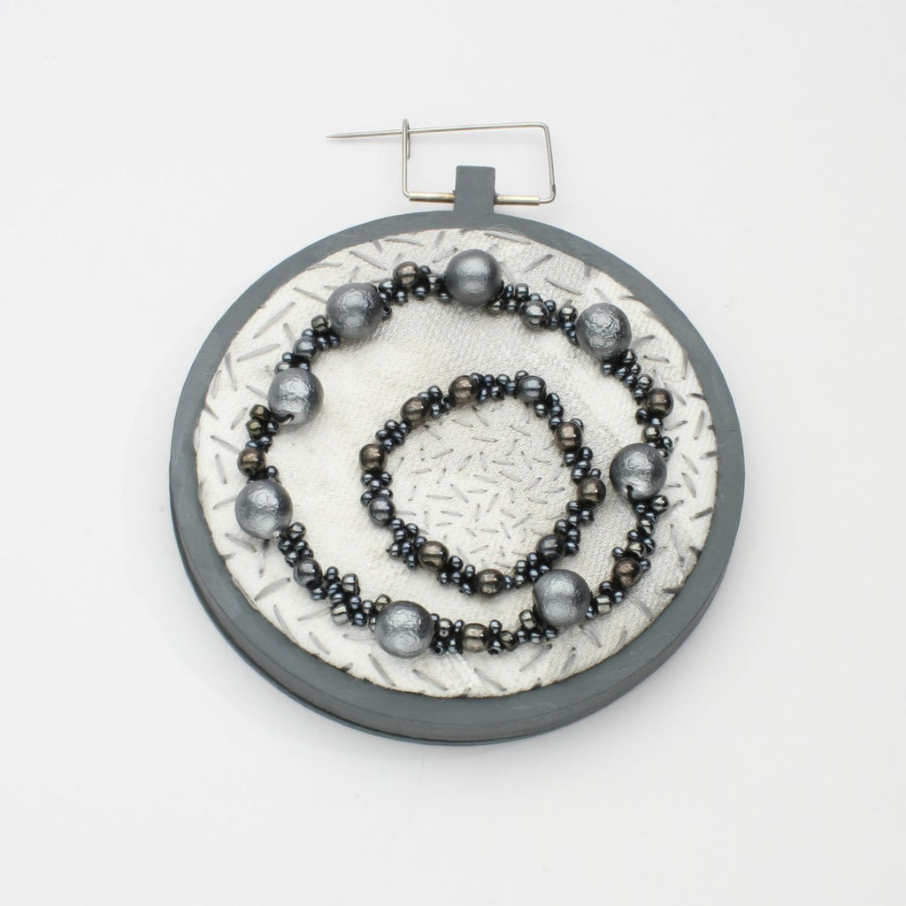 Brooch - Beading on cotton with seeding by Beatrice Mayfield – Mari ...