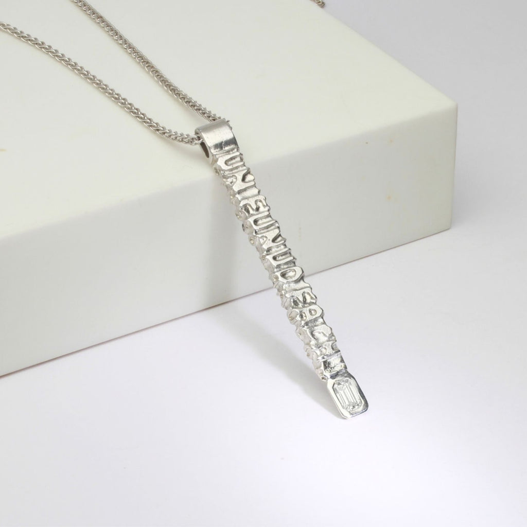 Bespoke Pendant in Silver with Emerald Cut Diamond - Mari Thomas – Mari ...